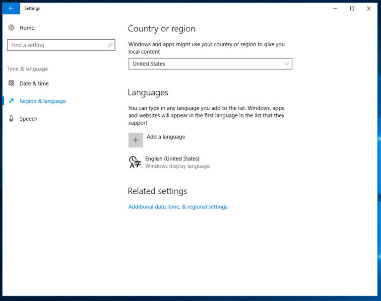Region (home) location - change in Windows 10 Region (home) location - change in Windows 10