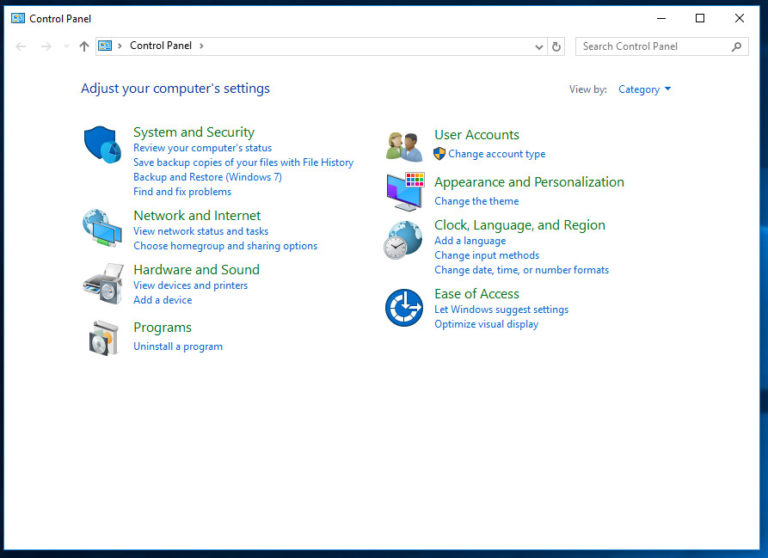 How To Open Control Panel In Windows 10