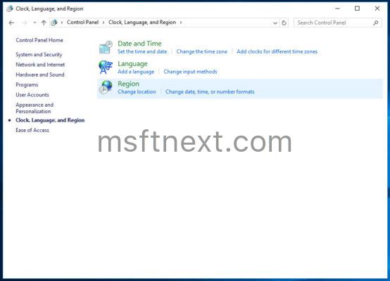 Region (home) location - change in Windows 10