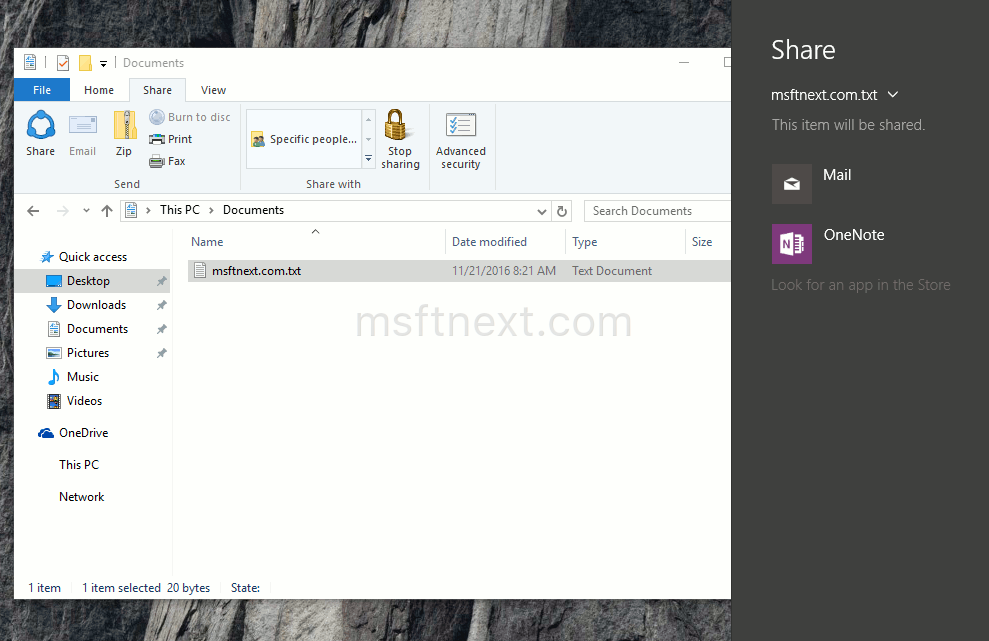 New Share UI - Enable in Windows 10 | MSFTNEXT