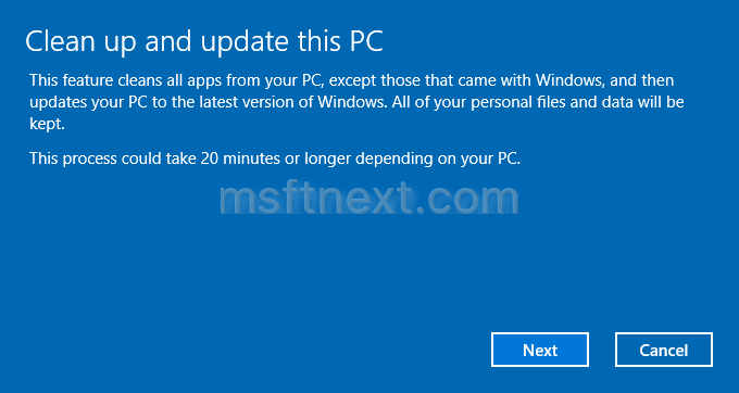 Clean Up PC is a new Reset feature in Windows 10 Creators Update