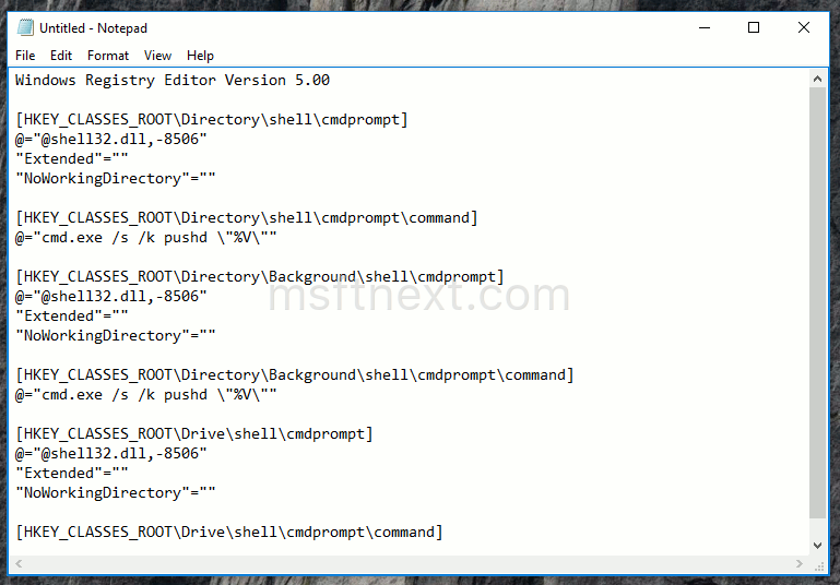 Restore Open Command Window Here Menu Item In Windows 10 Creators Update