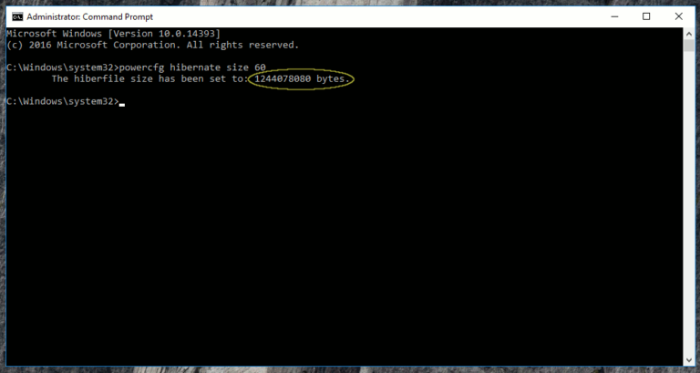 Shrink Hibernation File in Windows 10 and Reduce its Size