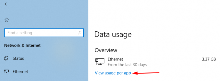 Check The Data Usage For Individual Networks In Windows 10