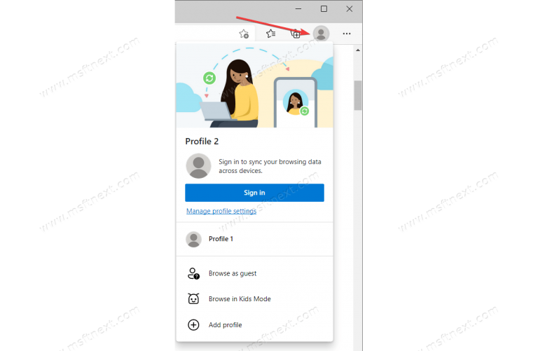 How to delete a profile in Microsoft Edge