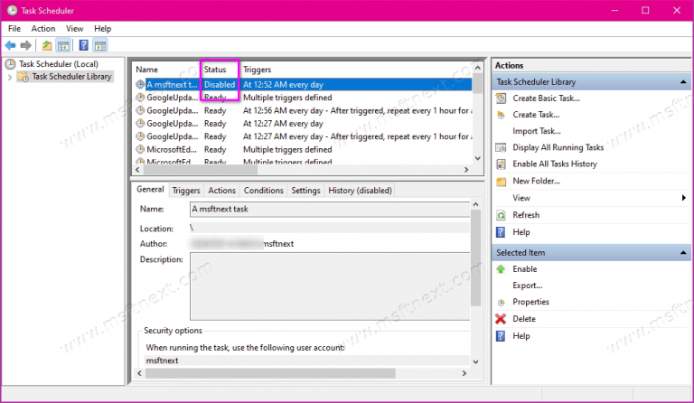 How To Enable Or Disable A Scheduled Task In Windows 10