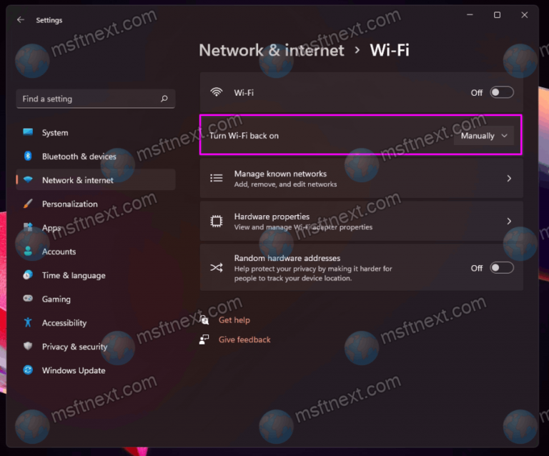 How to enable or disable Wi-Fi in Windows 11