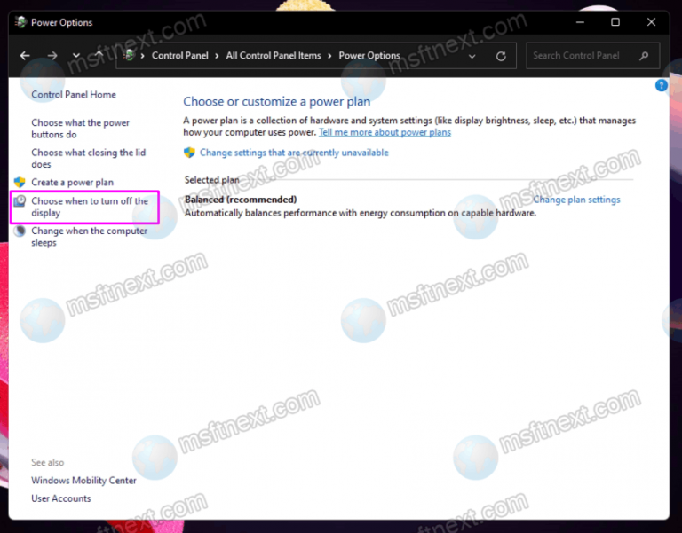 How to change the screen off time on Windows 11
