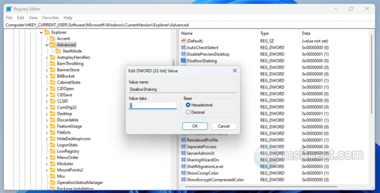 How to enable minimizing windows by shaking in Windows 11