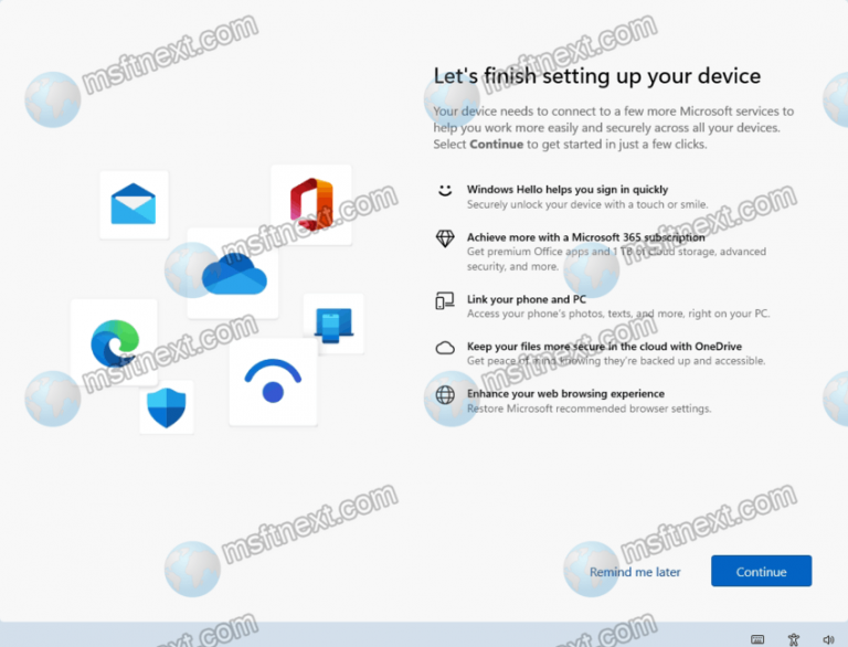 Disable the Let’s finish settings your device screen in Windows 11 and 10