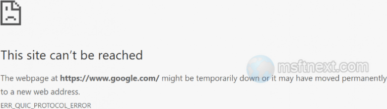 ERR_QUIC_PROTOCOL_ERROR in Google Chrome