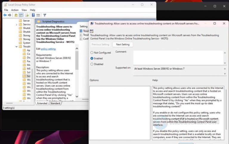Fix the "Windows Online Troubleshooting Service Is Disabled" Error